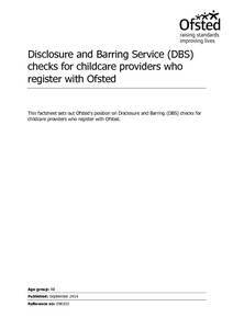 Disclosure and Barring Service (DBS) checks for childcare providers who ...