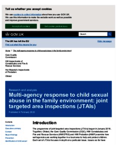 Multi-agency response to child sexual abuse in the family environment ...