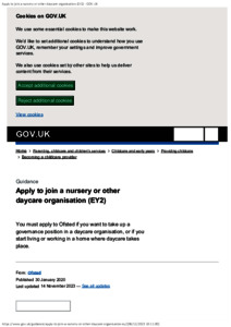 Apply to join a nursery or other daycare organisation (EY2) : updated ...